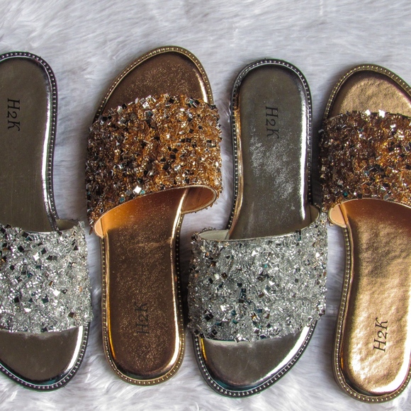 Shoes | Rose Gold Embellished Slides | Poshmark